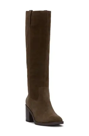 Lucky Brand Adana Knee High Suede Boot - Brown Bear