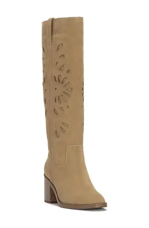 Lucky Brand Adana Knee High Suede Boot - Distressed Natural