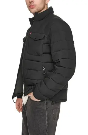 LEVI'S Stand Collar Puffer Jacket - Black