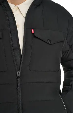 LEVI'S Stand Collar Puffer Jacket - Black