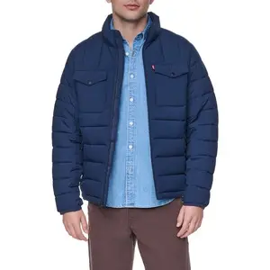 LEVI'S Stand Collar Puffer Jacket - Navy