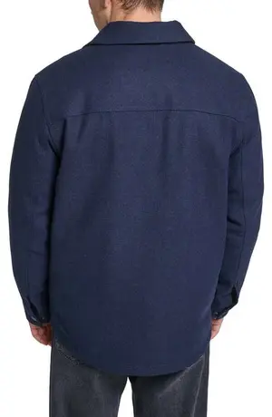 LEVI'S Zip Front Plaid Shirt Jacket - Navy
