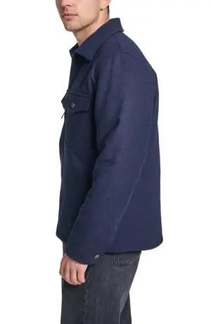 LEVI'S Zip Front Plaid Shirt Jacket - Navy