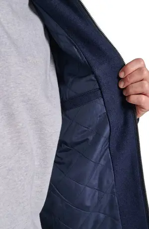 LEVI'S Zip Front Plaid Shirt Jacket - Navy