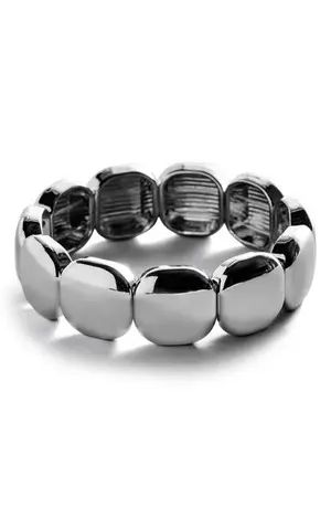 Baublebar Rounded Link Stretch Bracelet - Silver