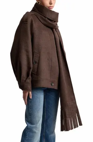 Avec Les Filles Oversized Coat With Detachable Scarf