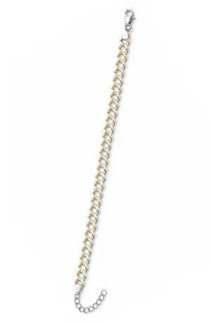 Argento Vivo Two-tone Curb Chain Bracelet - Gold/silver