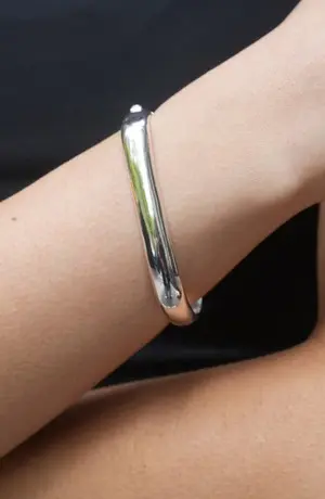 Argento Vivo Hinge Bangle - Silver