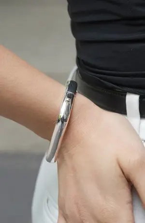 Argento Vivo Hinge Bangle - Silver