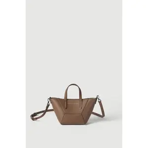 Brunello Cucinelli Bc Duo Mini Bag In Calfskin With Monili - Espresso