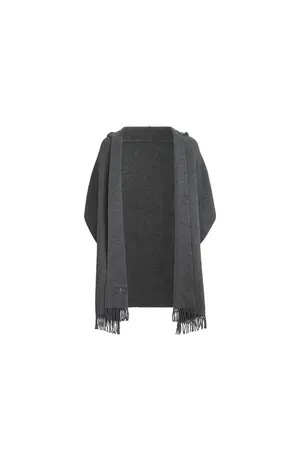 Brunello Cucinelli Hooded Wool And Cashmere Knit Scarf - Medium Grey