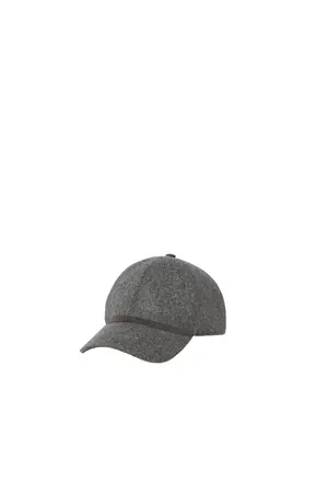 Brunello Cucinelli Virgin Wool And Cashmere Flannel Baseball Cap With Shiny Band