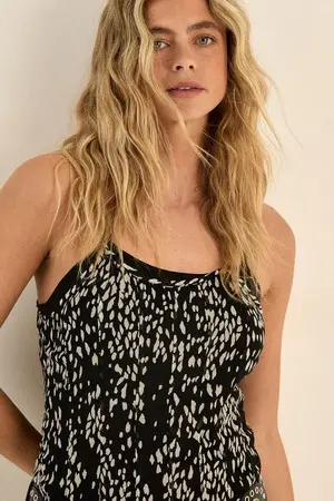 Nasty Gal Strappy Maxi Dress With Godet Hem And Spot Print