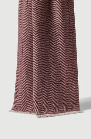 Brunello Cucinelli Cashmere Chevron Scarf - Amaranth Red