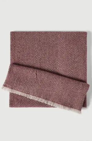 Brunello Cucinelli Cashmere Chevron Scarf - Amaranth Red