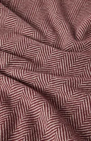 Brunello Cucinelli Cashmere Chevron Scarf - Amaranth Red
