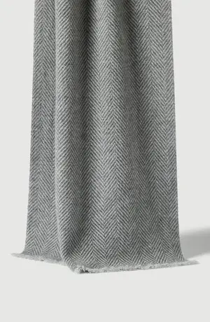 Brunello Cucinelli Cashmere Chevron Scarf Light Grey