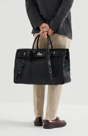 Brunello Cucinelli Grained Calfskin Country Bag
