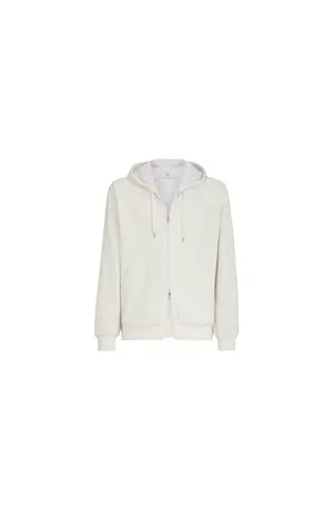 Brunello Cucinelli Double Cloth Hooded Sweatshirt - Off-white