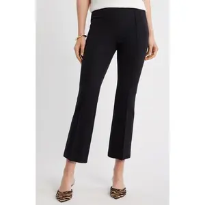 Caslon Seamed Stretch Ponte Flare Leg Pants - Black