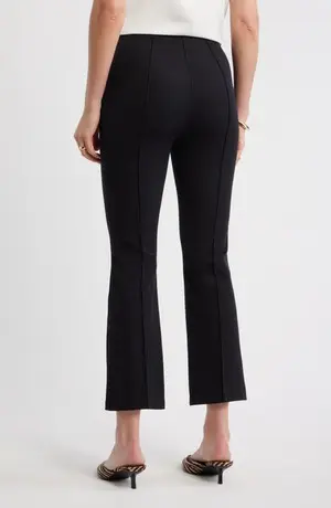 Caslon Seamed Stretch Ponte Flare Leg Pants - Black