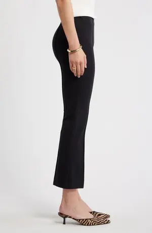 Caslon Seamed Stretch Ponte Flare Leg Pants - Black
