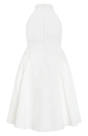 City Chic Textured Sleeveless Jacquard Midi Dress - Ivory