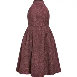 City Chic Textured Sleeveless Jacquard Midi Dress - Rose