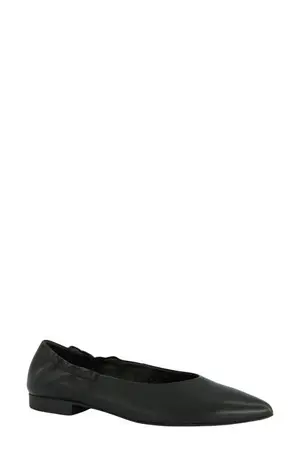 Paul Green Elly Pointed Toe Flat Black Leather