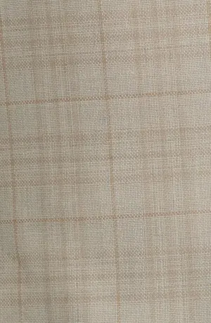 BOSS Hutson Slim Fit Plaid Wool Blend Sport Coat - Light Tan