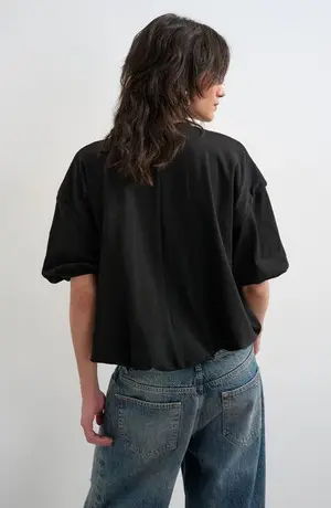 Topshop Bubble Hem Cotton T-shirt