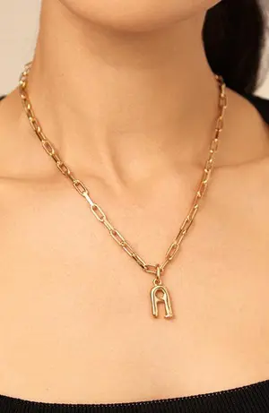 UNODE50 18k -plated Letter A Charm