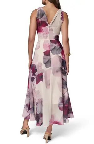Donna Karan New York Floral Faux-wrap Midi Dress