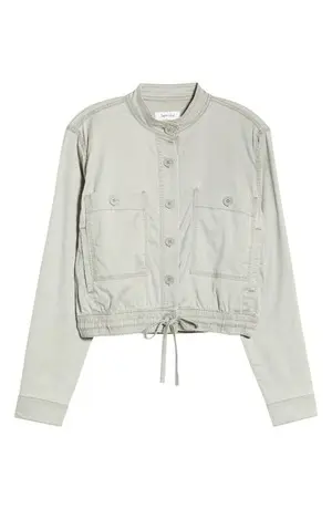 Splendid Spencer Tie Hem Cotton Blend Jacket - Eucalyptus