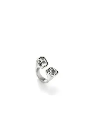 UNODE50 Sterling Plated Ring With White Crystal