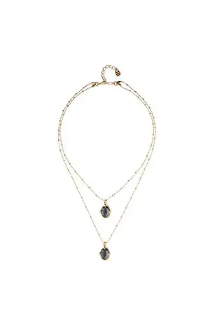 UNODE50 Double Necklace In 18k And Small Faceted Crystals - Gold