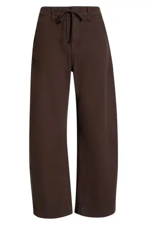 Paige Arellia Drawstring High Waist Ankle Barrel Pants - Rich Chocolate