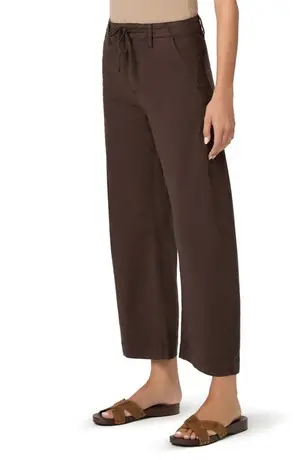 Paige Arellia Drawstring High Waist Ankle Barrel Pants - Rich Chocolate
