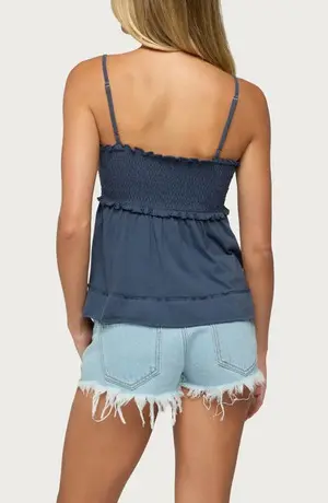 EDIKTED Kelsy Smocked Tank Top