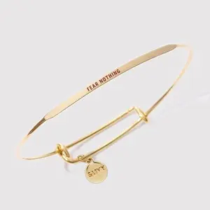 &LIVY Posy Bangle Bracelet Fear Nothing Gold