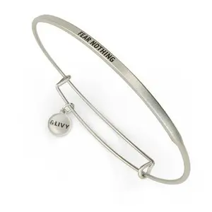 &LIVY Posy Bangle Bracelet Fear Nothing - Silver