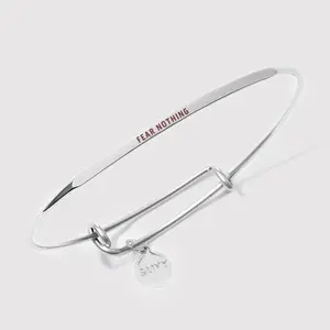 &LIVY Posy Bangle Bracelet Fear Nothing - Silver