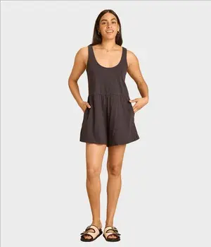 KNOWN SUPPLY Ivy Romper - Washed Black