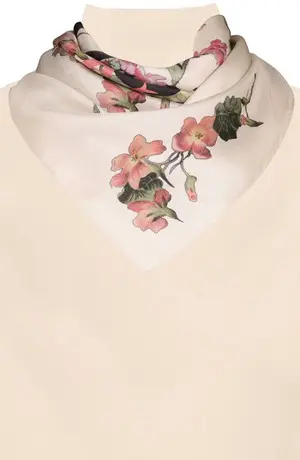ALLSAINTS Valen Etta Square Silk Twill Scarf - Sheer Pink
