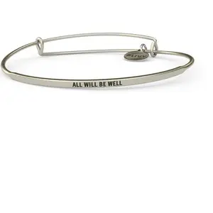 &LIVY Posy Bangle Bracelet All Will Be Well - Silver