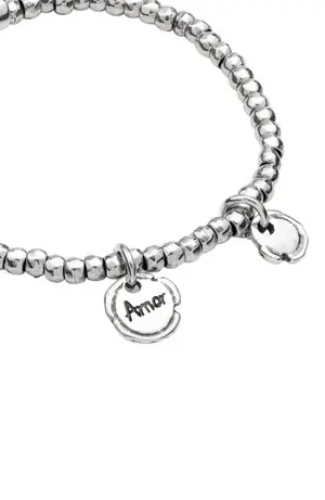 UNODE50 Sterling Plated Bracelet With Engraved Charm