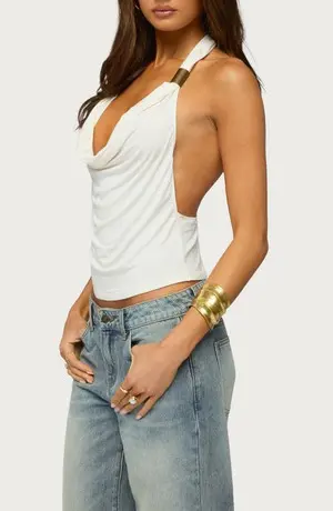 EDIKTED Georgina Cowl Neck Top