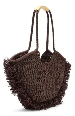 Mango Natural Fiber Shoulder Bag