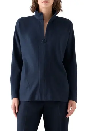 Akris Wool Jersey Half Zip Sweatshirt
