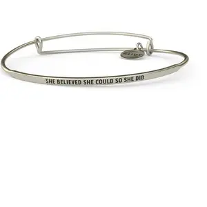 &LIVY Posy Bangle Bracelet She Believed She Could So She Did - Silver